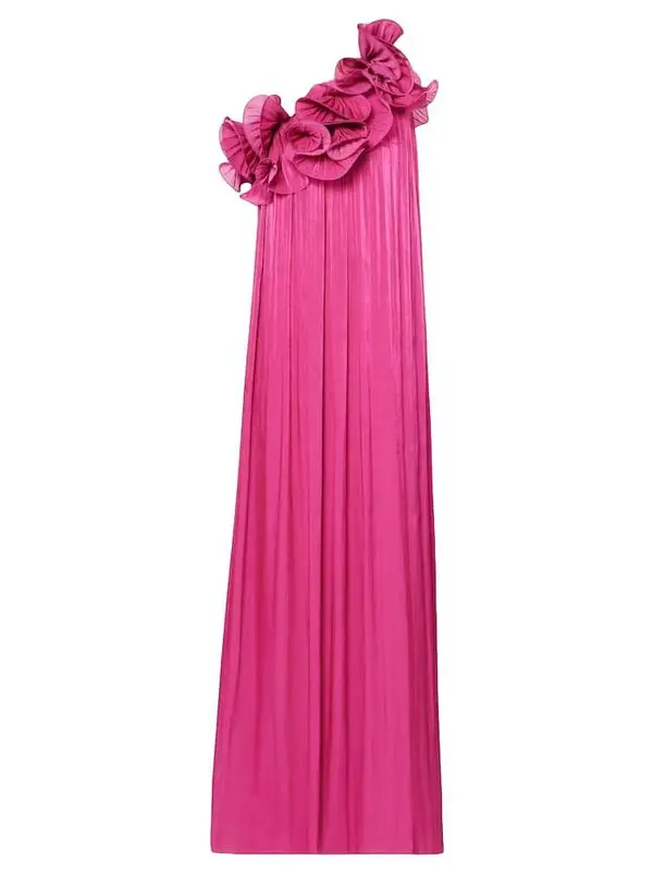 Costarellos Charmain Ruffled Georgette Gown - Pink