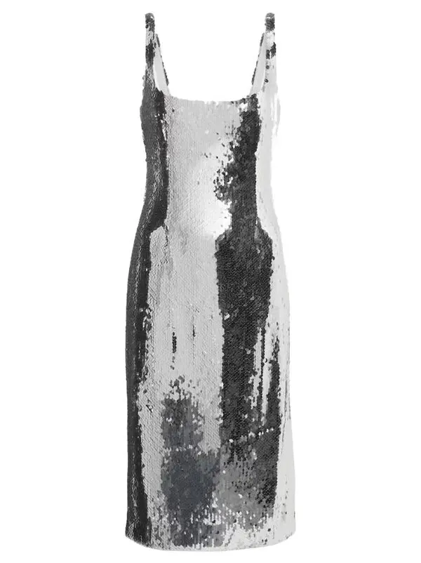 Magda Butrym Sequined Midi Dress - Silver