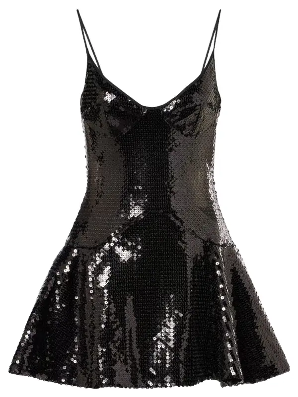 David Koma Sequined Minidress - Black