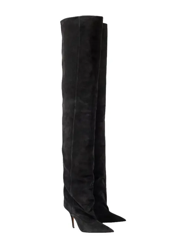 Paris Texas Ines 105 Suede Over-the-knee Boots - Black