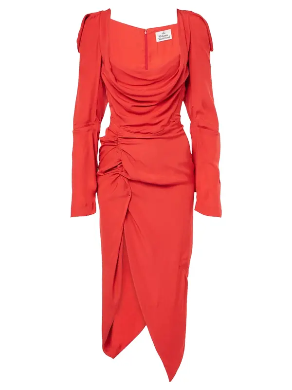 VIVIENNE WESTWOOD Panther Draped Midi Dress - Red