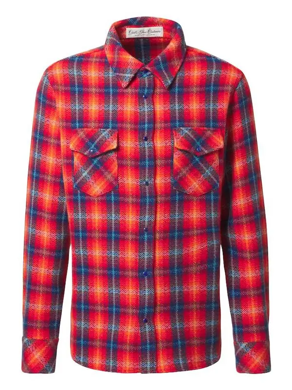 GOD'S TRUE CASHMERE Checked Cashmere Shirt - Red
