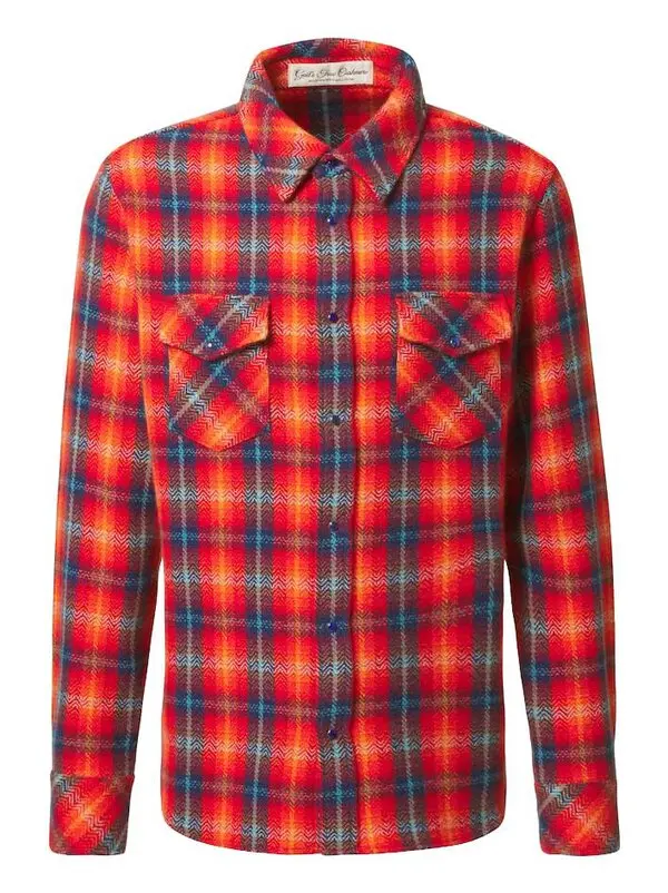 GOD'S TRUE CASHMERE Checked Cashmere Shirt - Red