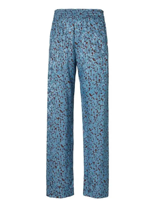 Dries Van Noten Printed Straight Leg Trousers - Blue
