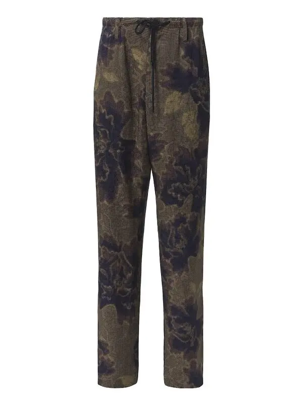 Dries Van Noten Printed Straight Leg Trousers - Brown