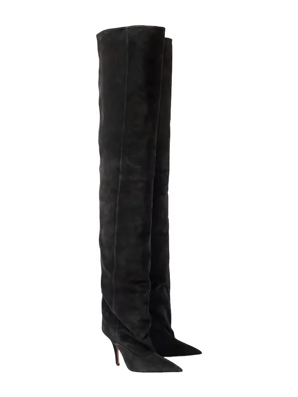 Paris Texas Ines 105 Suede Over-the-knee Boots - Black