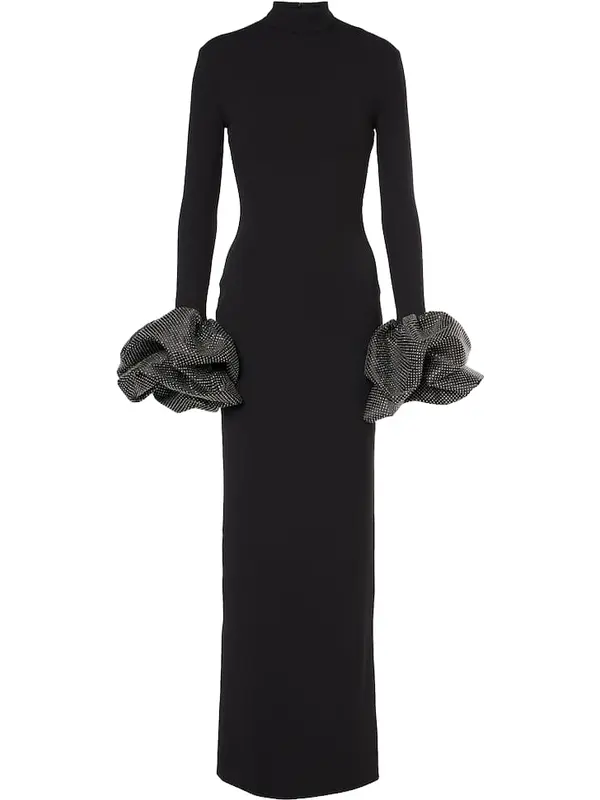 Solace London Viviana Embellished Gown - Black