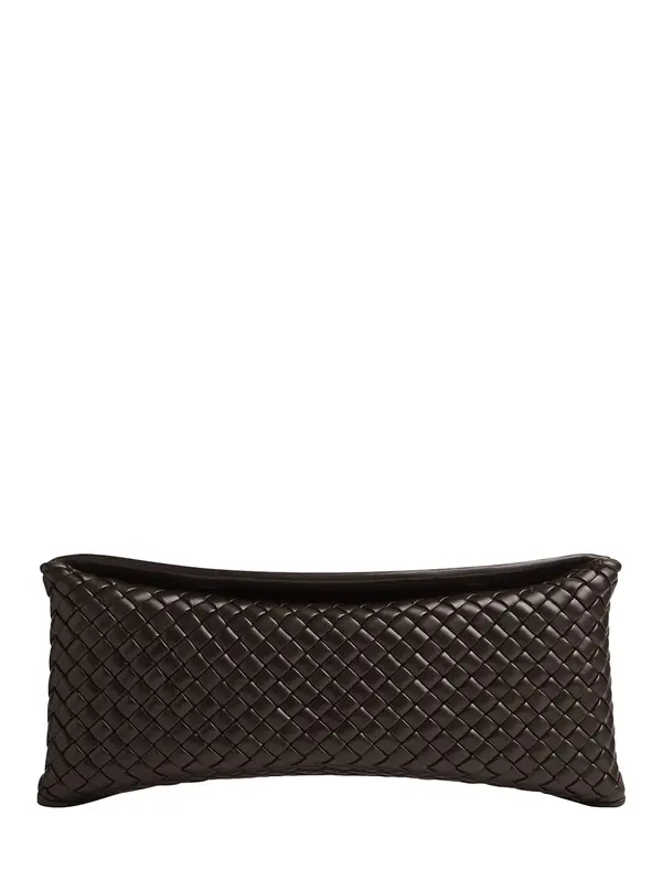 Bottega Veneta Cobble Intrecciato Leather Pouch Clutch - Fondant