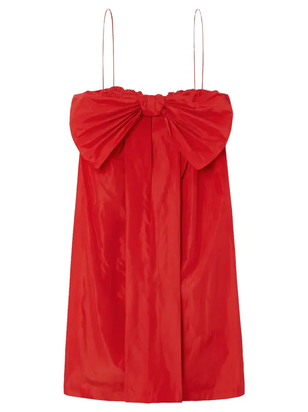 Bernadette Estee Bow-embellished Mini Dress - Red