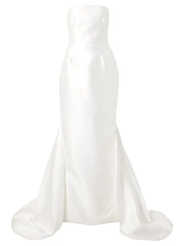 Solace London Imani Strapless Pleated Gown - Neutrals