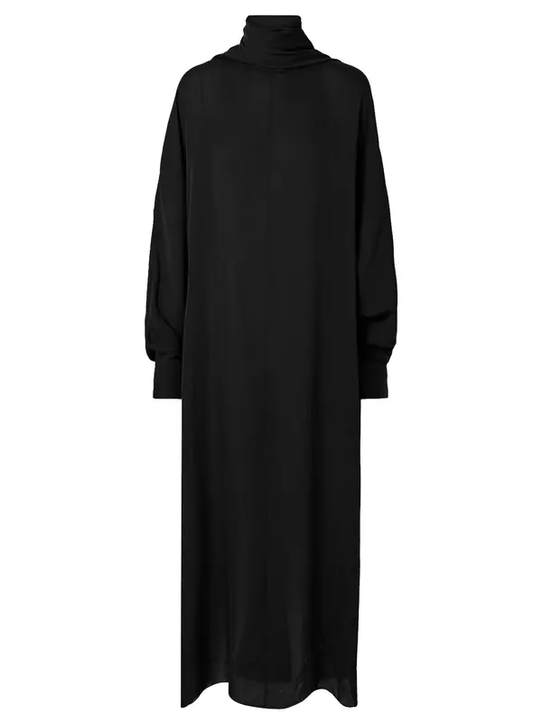 Khaite Lexi Open-back Tie-neck Silk-chiffon Maxi Dress - Black