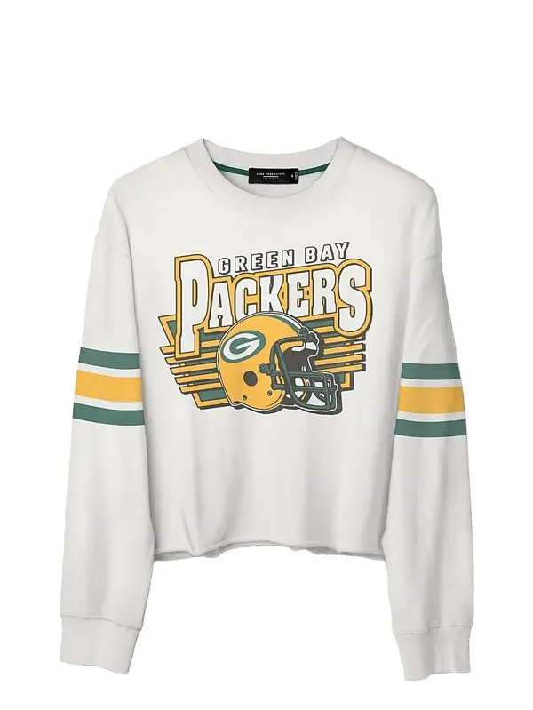 Junk Food Clothing Nfl Kickoff Crop Crew Fleece Sweatshirt - Green Bay Packers