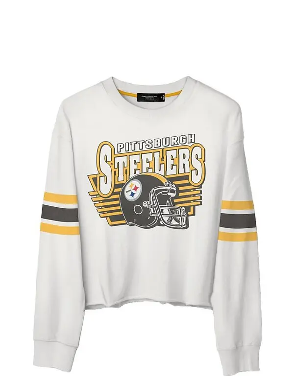 Junk Food Clothing Nfl Kickoff Crop Crewneck Fleece Sweatshirt - Pittsburgh Steelers
