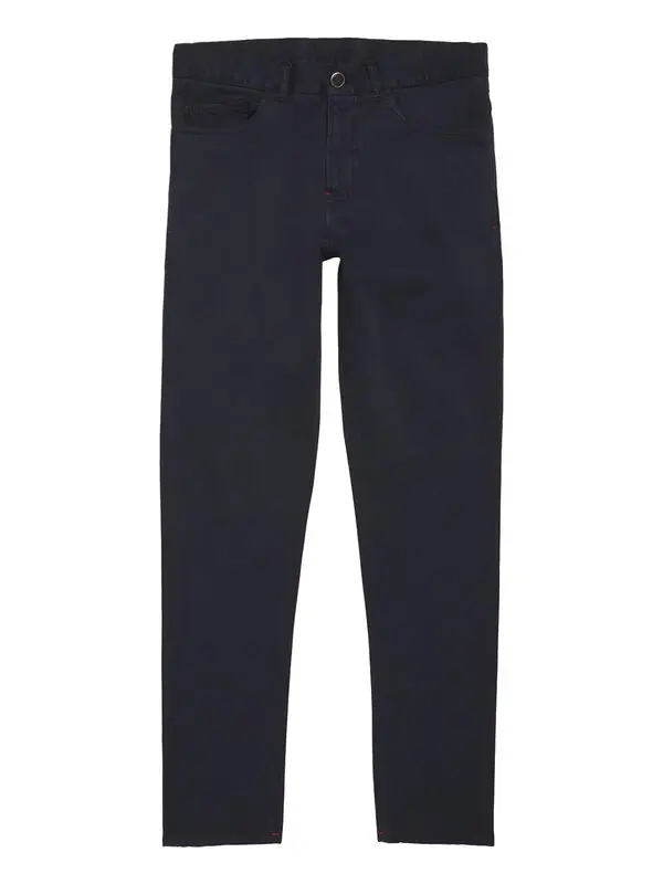 Isaia Cotton-blend Chinos - Navy