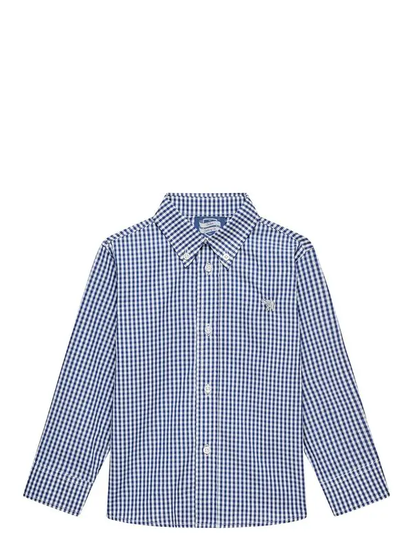 Trotters Check Thomas Shirt - Blue