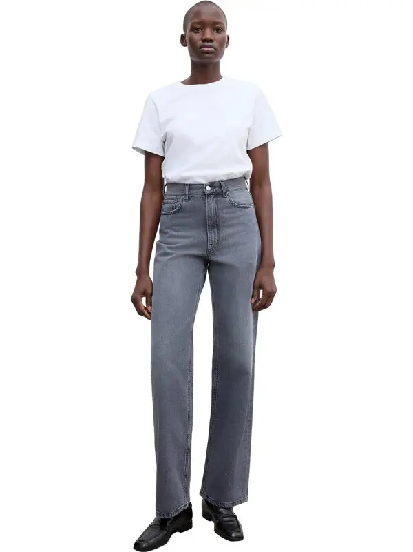 HOUSE OF DAGMAR High-rise Wide-leg Jeans - Light Grey