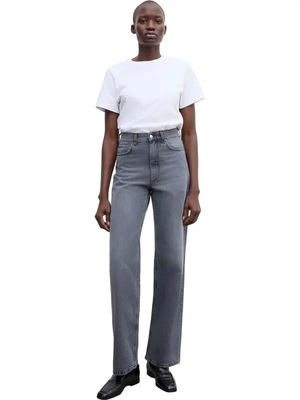 HOUSE OF DAGMAR High-rise Wide-leg Jeans - Light Grey