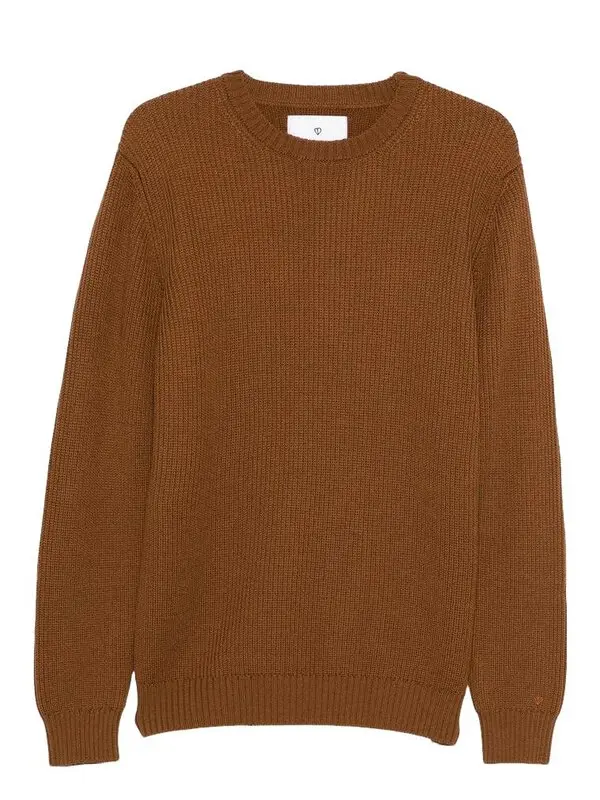 SEVEN GAUGE Ribbed Knit Pullover - Brown