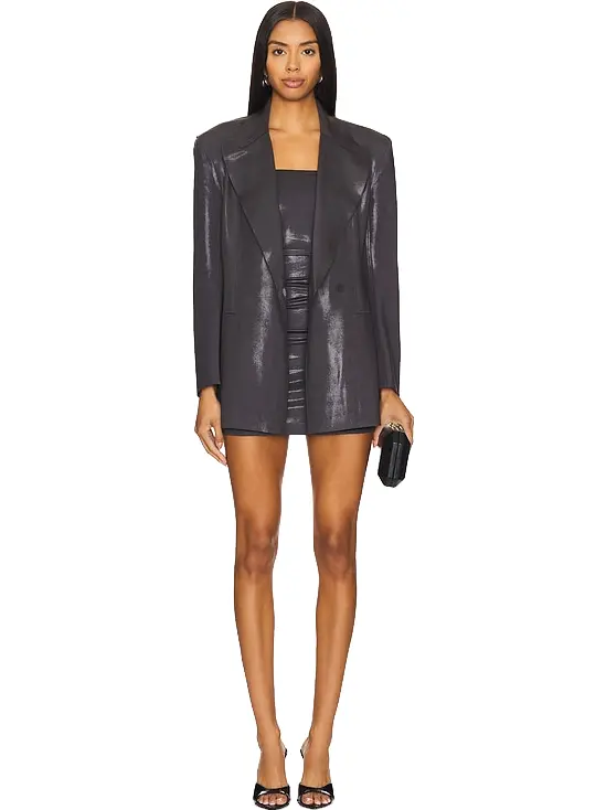 Norma Kamali Classic Double Breasted Jacket - Charcoal