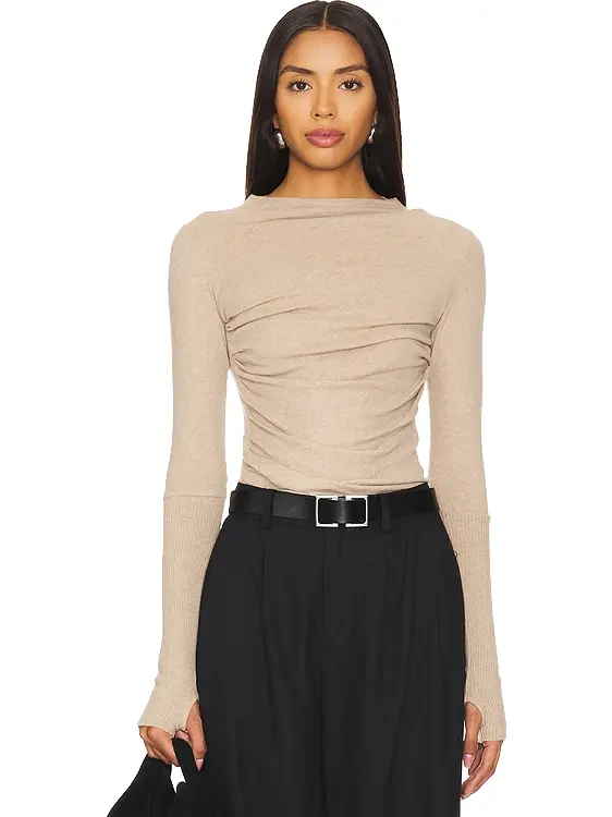 Enza Costa Cashmere Twist Top - Khaki