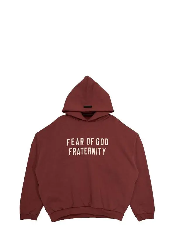 Fear Of God Essentials Heavy Fleece Hoodie - Crimson