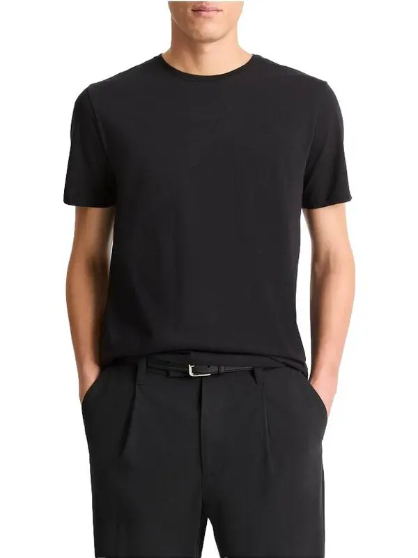 Vince Pima Cotton Crew Neck T-shirt - Black