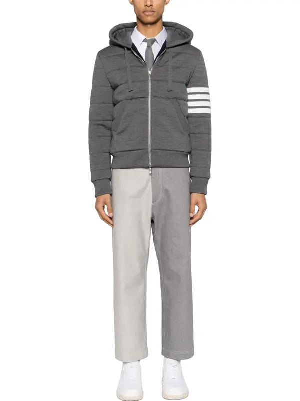 Thom Browne 4-bar Stripe Hooded Jacket - Grey
