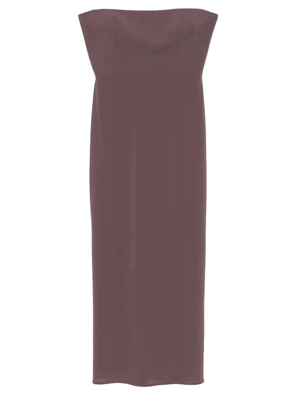 Alex Perry Crepe Strapless Maxi Dress - Brown