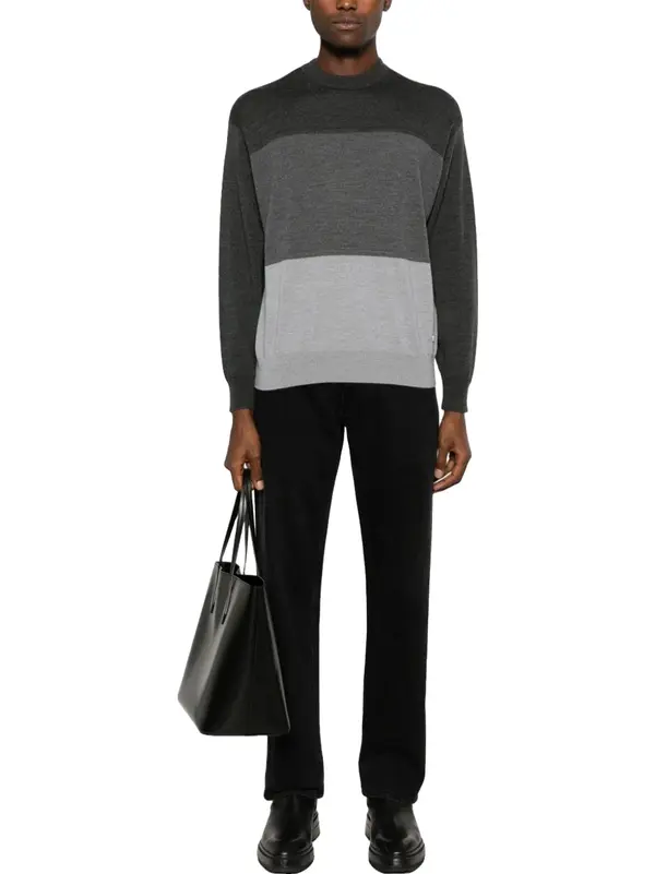 Emporio Armani Colour-block Sweater - Grey