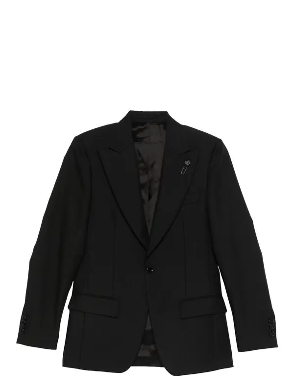 LARDINI Single-breasted Blazer - Black