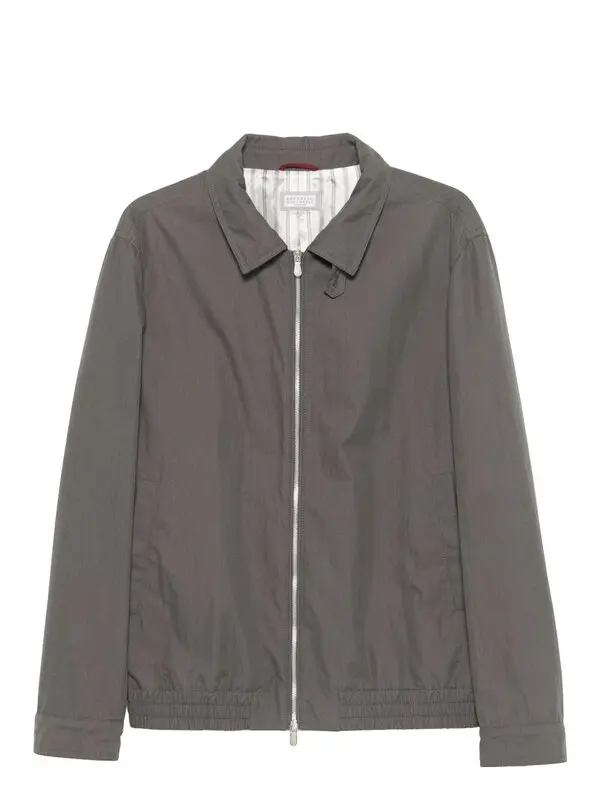 Brunello Cucinelli Gabardine Bomber Jacket - Grey