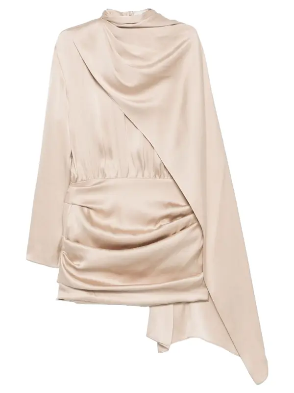 Magda Butrym Cape-effect Mini Dress - Neutrals
