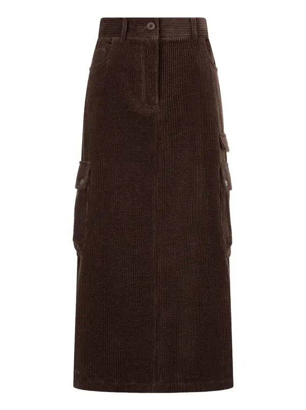 STUDIO TOMBOY Corduroy Cargo Skirt - Brown