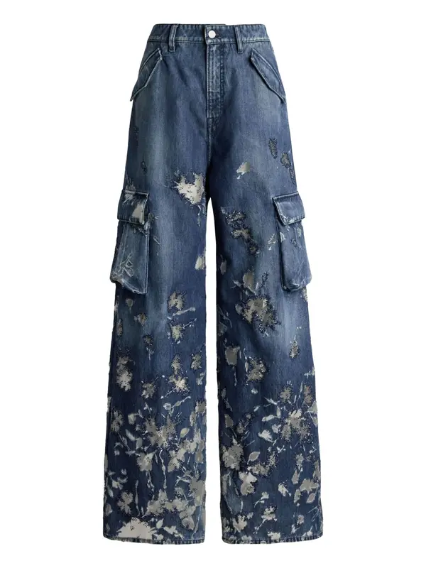 Ralph Lauren Berke Embellished Wide-leg Jeans - Blue