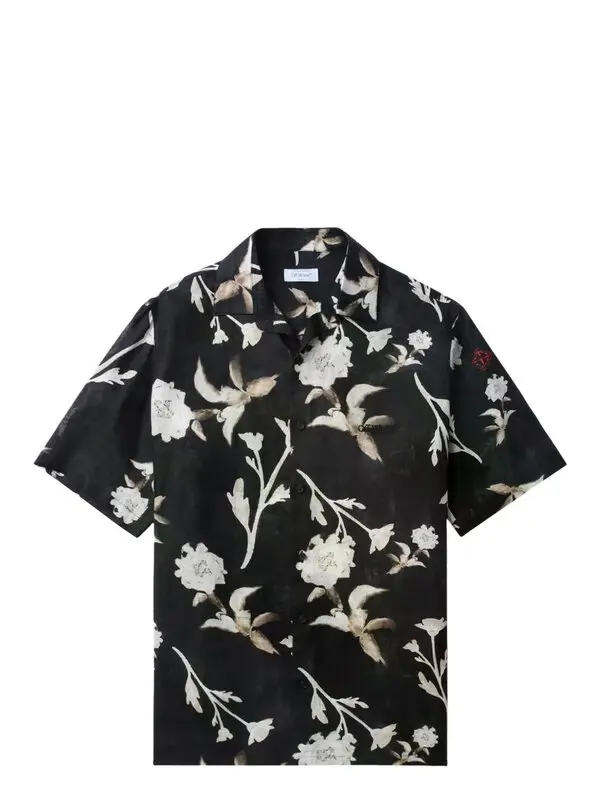 Off-White Floral-print Shirt - Black