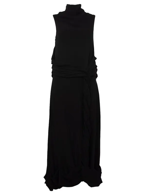 JW Anderson Twisted Sheer Midi Dress - Black