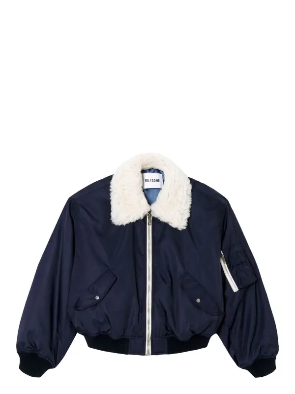 RE/DONE Shrunken Bomber Jacket - Black