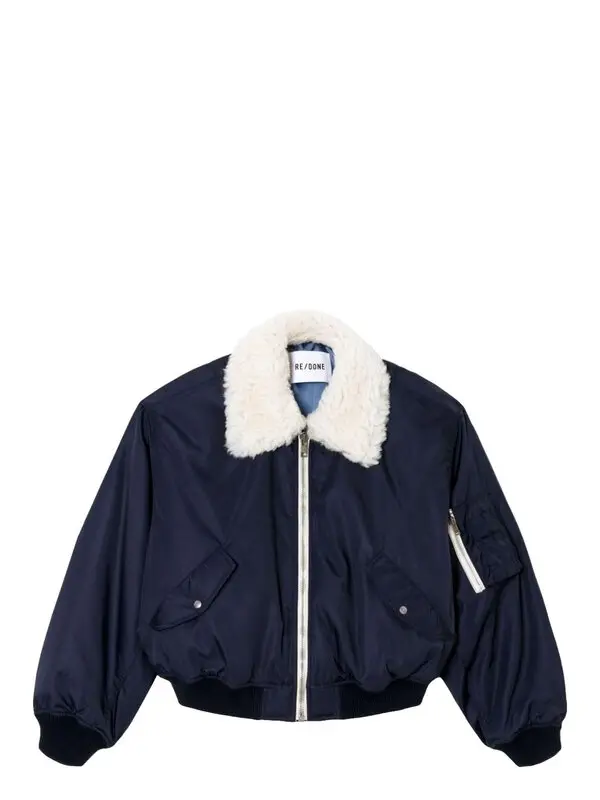 RE/DONE Shrunken Bomber Jacket - Black