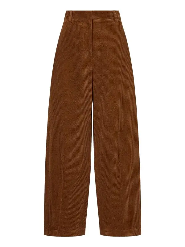 STUDIO TOMBOY Corduroy Wide-leg Trousers - Brown