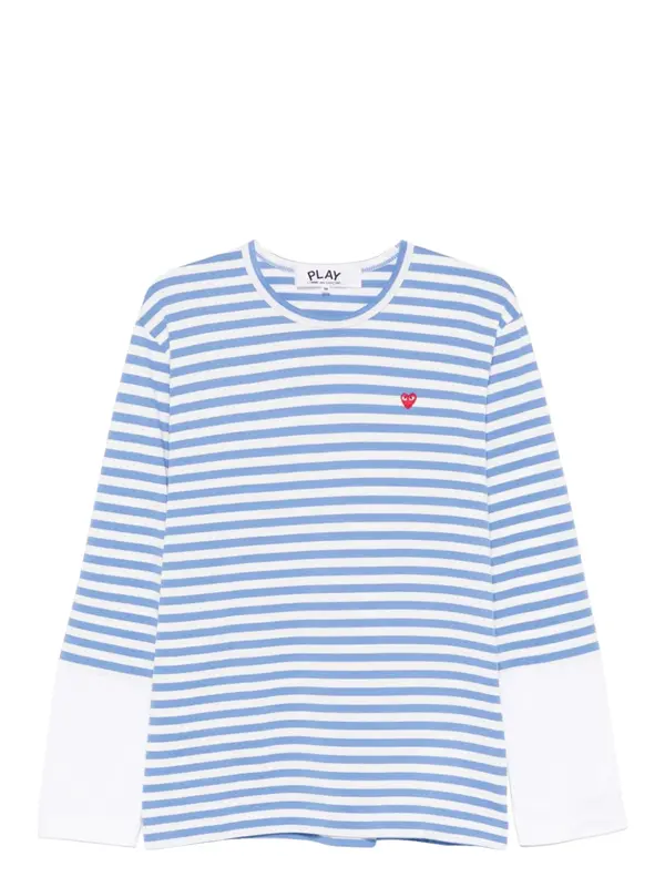 Play Comme Des Garcon Mini Heart-patch T-shirt - Blue