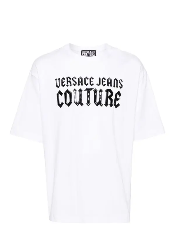 Versace Logo-embossed Cotton T-shirt - White