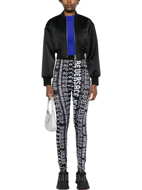 Versace Logo-print Leggings - Black