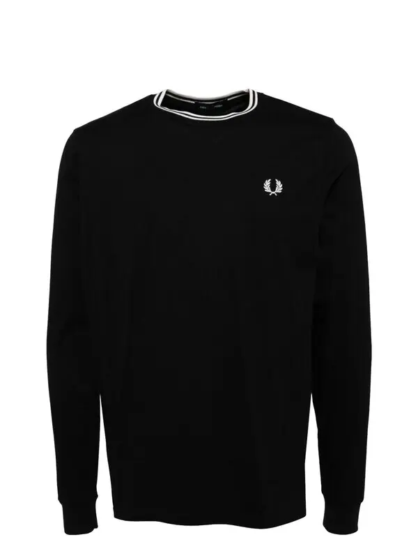 Fred Perry Logo Long-sleeved T-shirt - Black