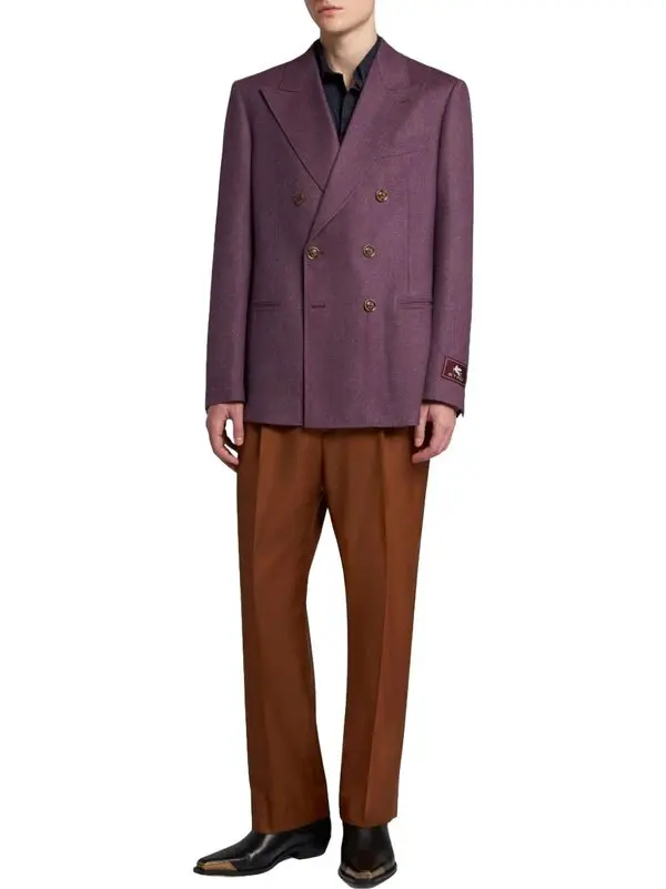 Etro Double-breasted Cashmere Blazer - Purple