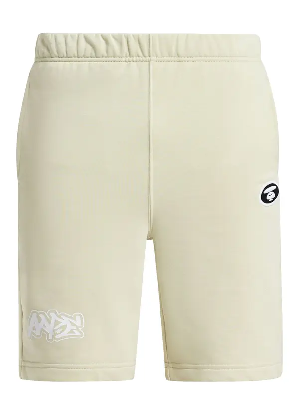 AAPE BY *A BATHING APE Graffiti Print Sweatshorts - Neutrals