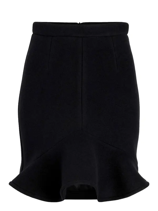 Patou Ruffle Hem Mini Skirt - Black