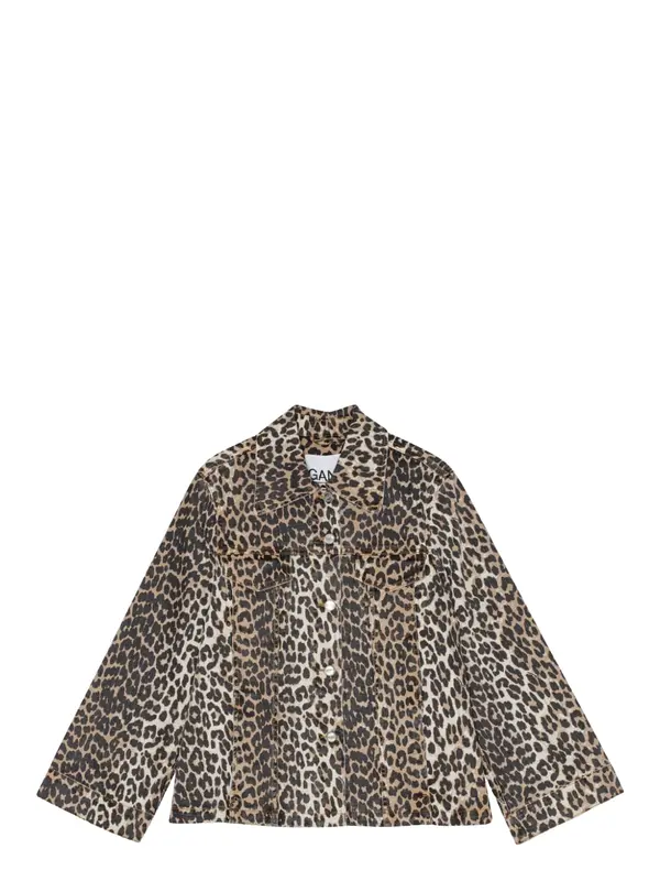 GANNI Animal-print Jacket - Brown