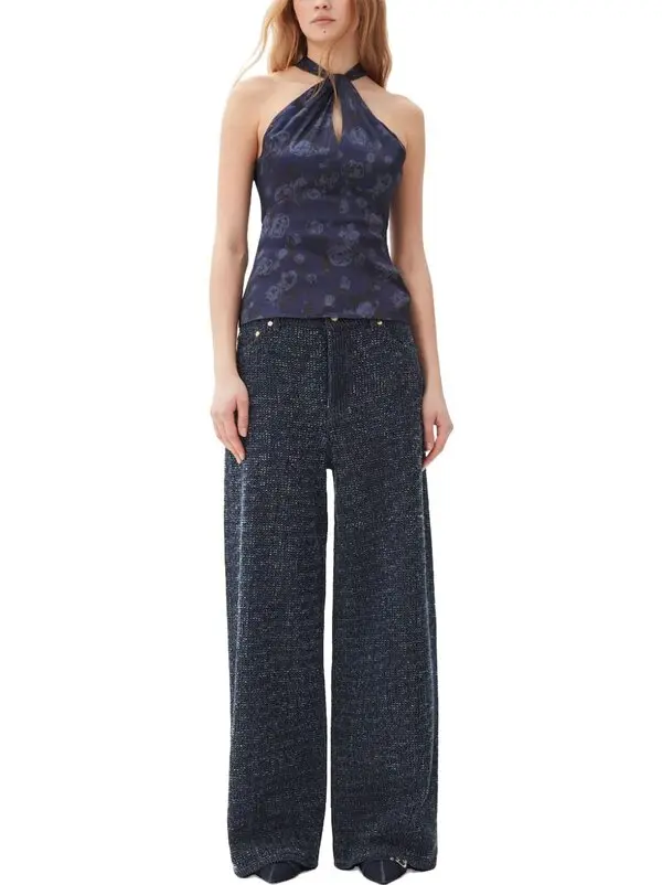 GANNI Wide-leg Denim Trousers - Blue