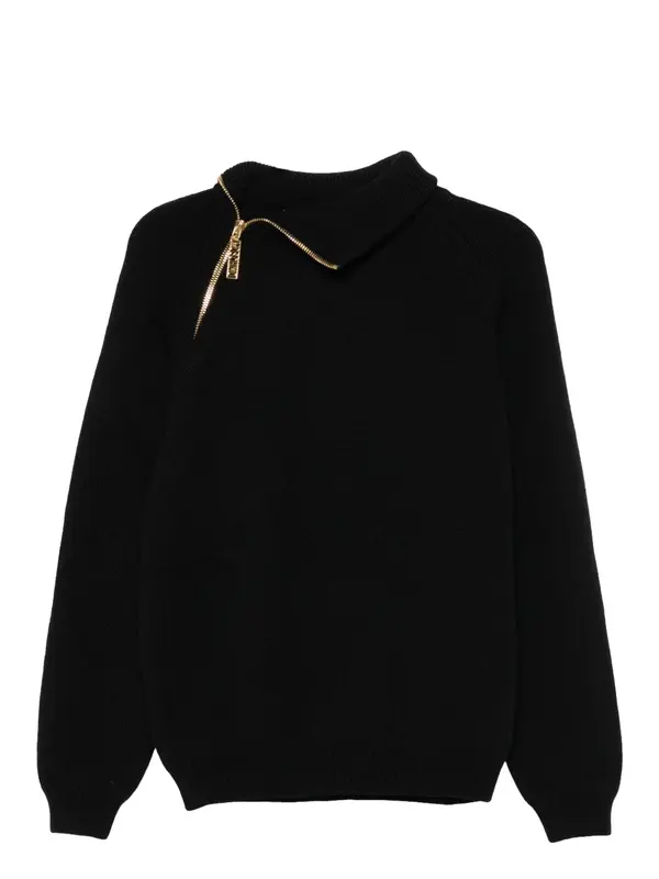 Moschino Asymmetric-neck Sweater - Black