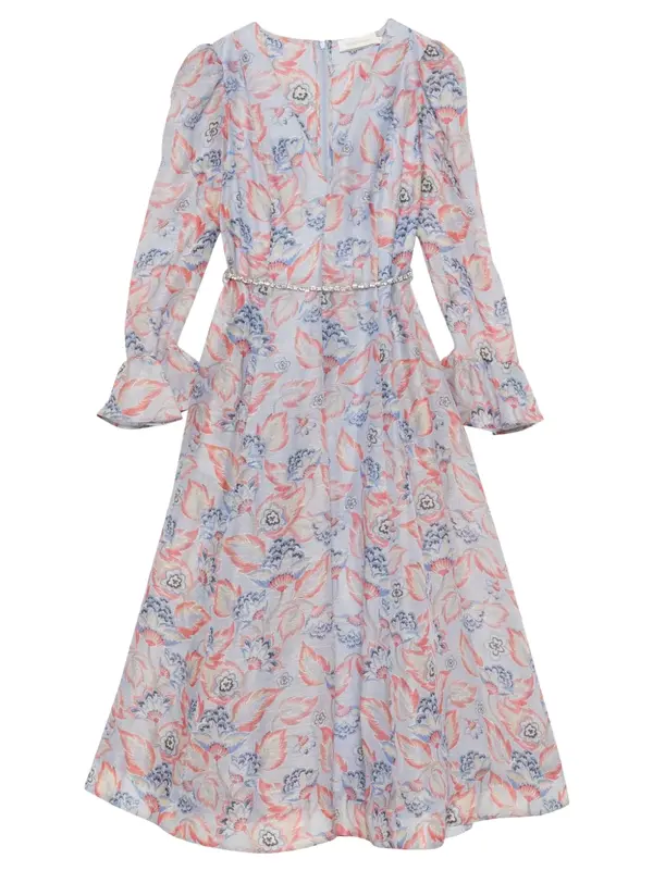 Zimmermann Eden Floral-print Midi Dress - Blue